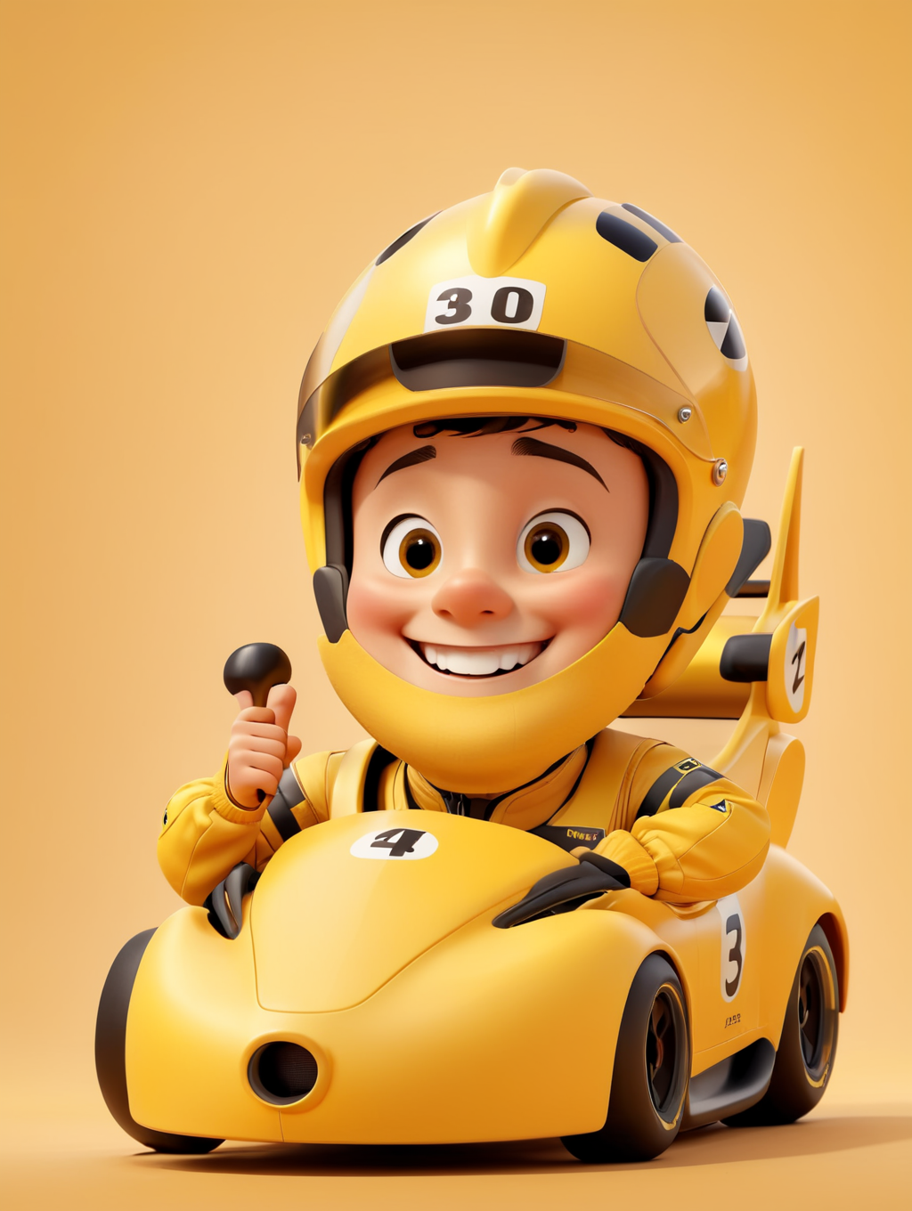 Premium Free ai Images | smiling and cheerful racer in yellow racer ...