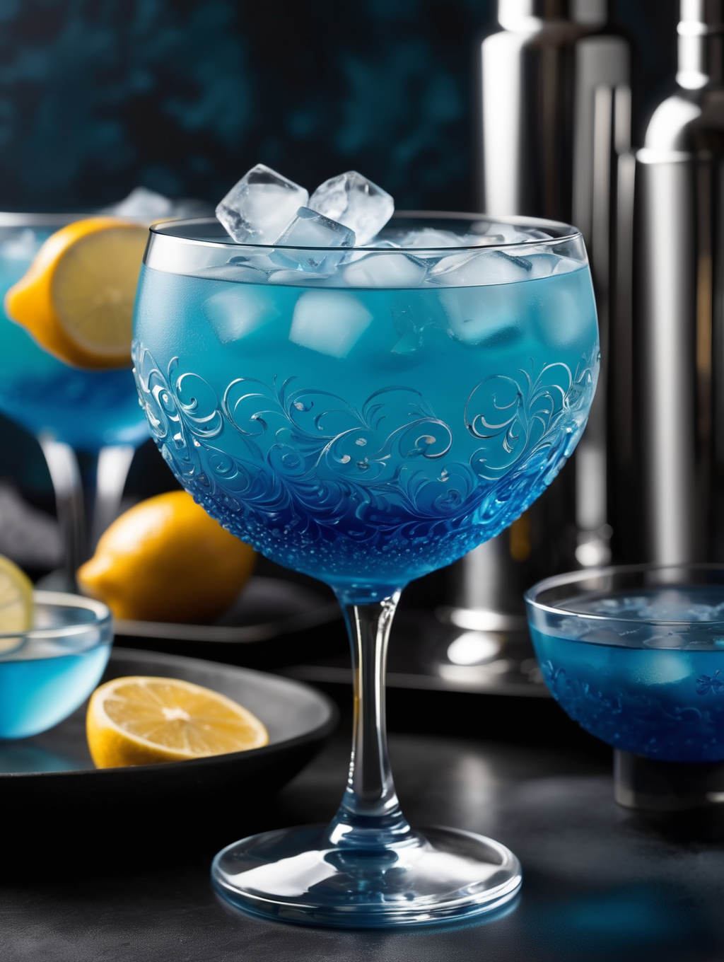 Premium Free ai Images | cocktail blue mist