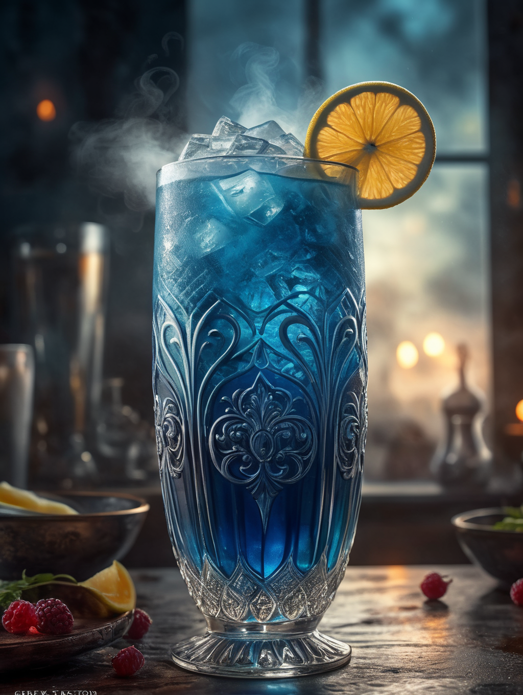 Premium Free ai Images | cocktail blue mist