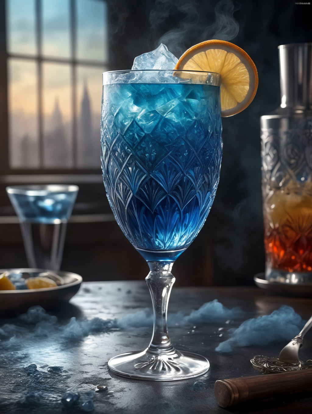 Premium Free ai Images | cocktail blue mist