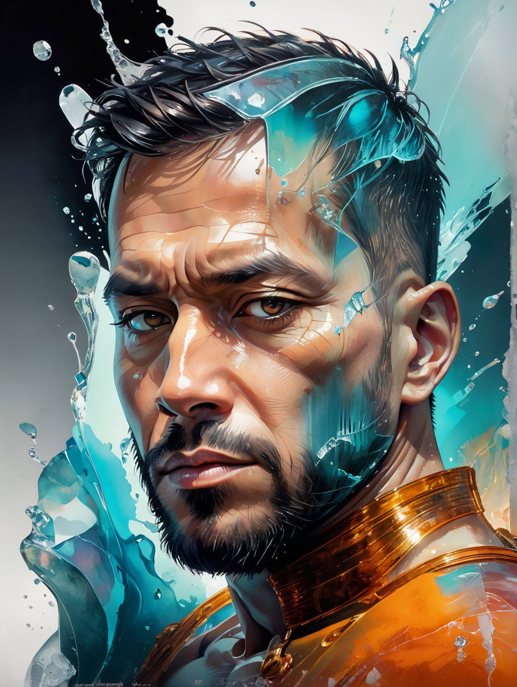 Premium Free ai Images | portrait of translucent man made from the ice ...