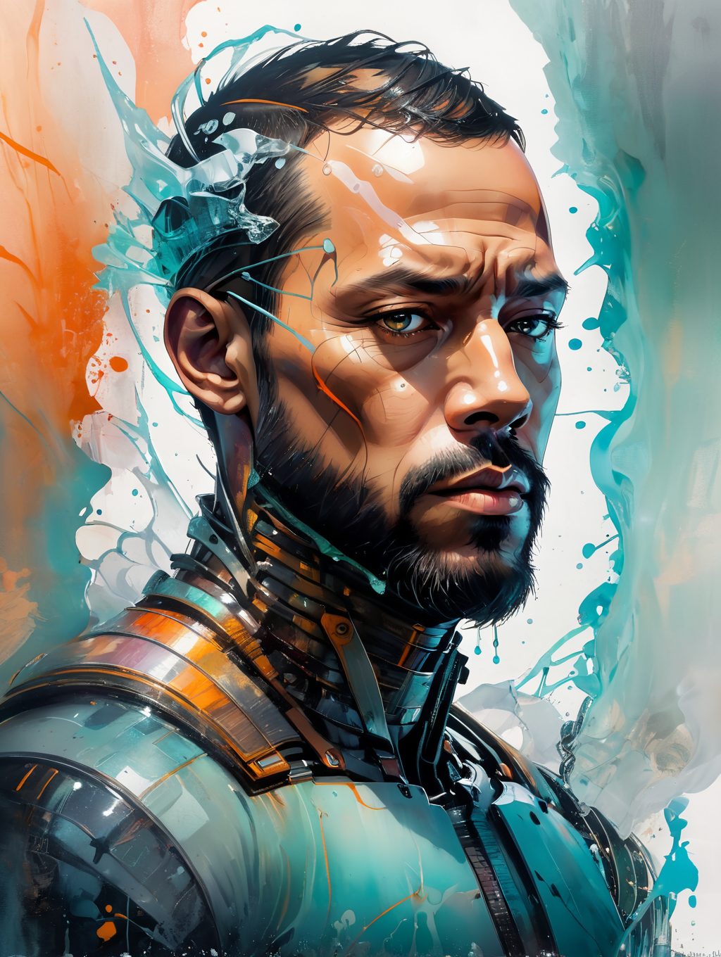 Premium Free ai Images | portrait of translucent man made from the ice ...