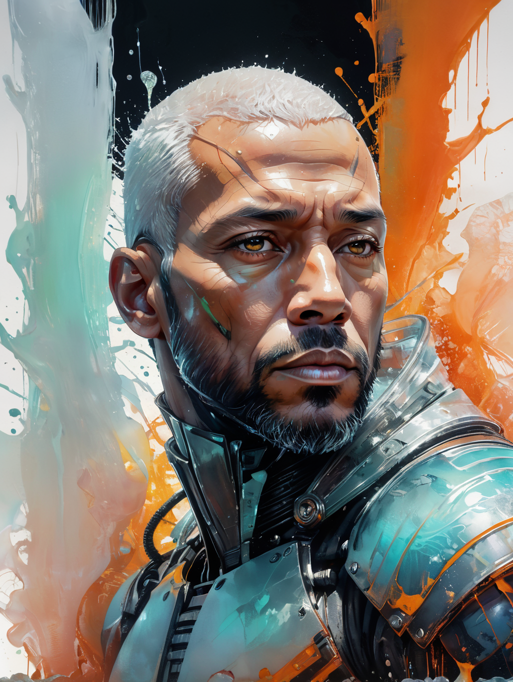 Premium Free ai Images | portrait of translucent man made from the ice ...