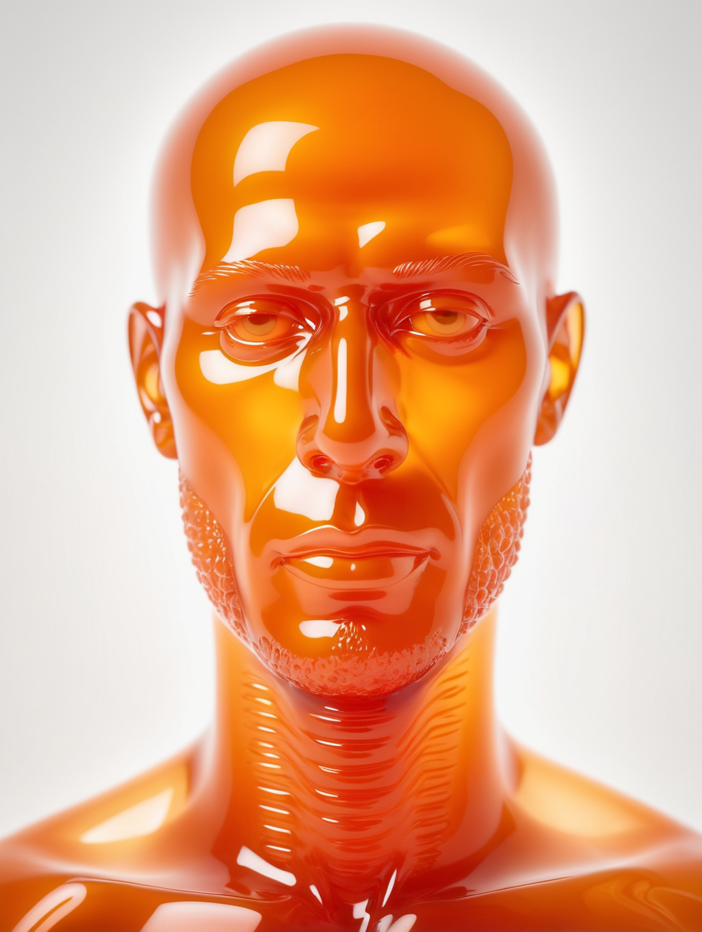 Premium Free ai Images | portrait of translucent orange man made from ...