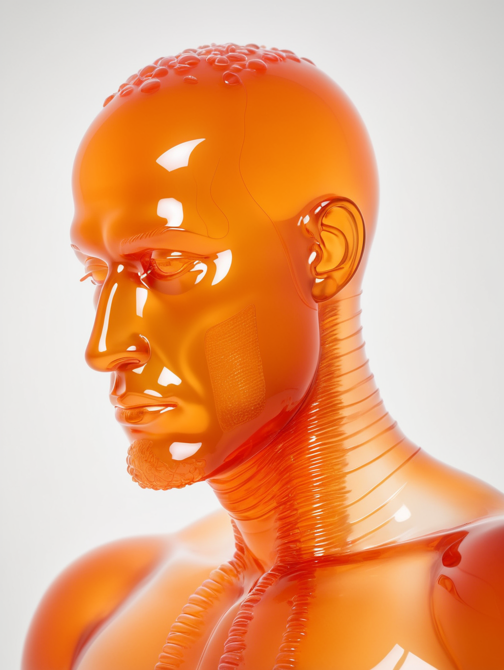 Premium Free ai Images | portrait of translucent orange man made from ...