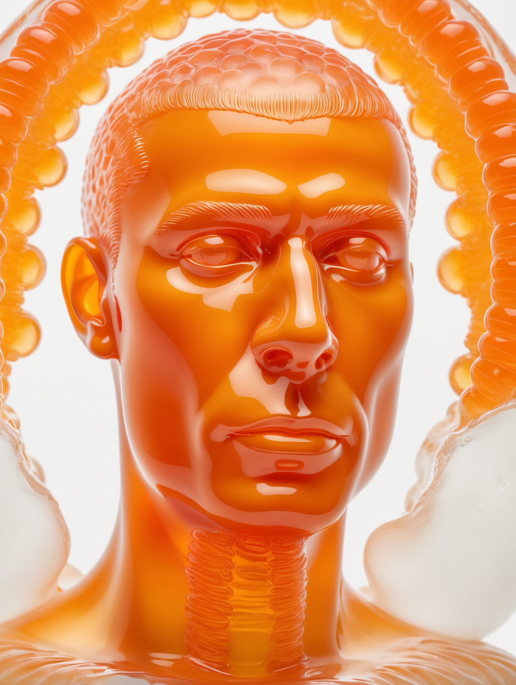 Premium Free ai Images | portrait of translucent orange man made from ...