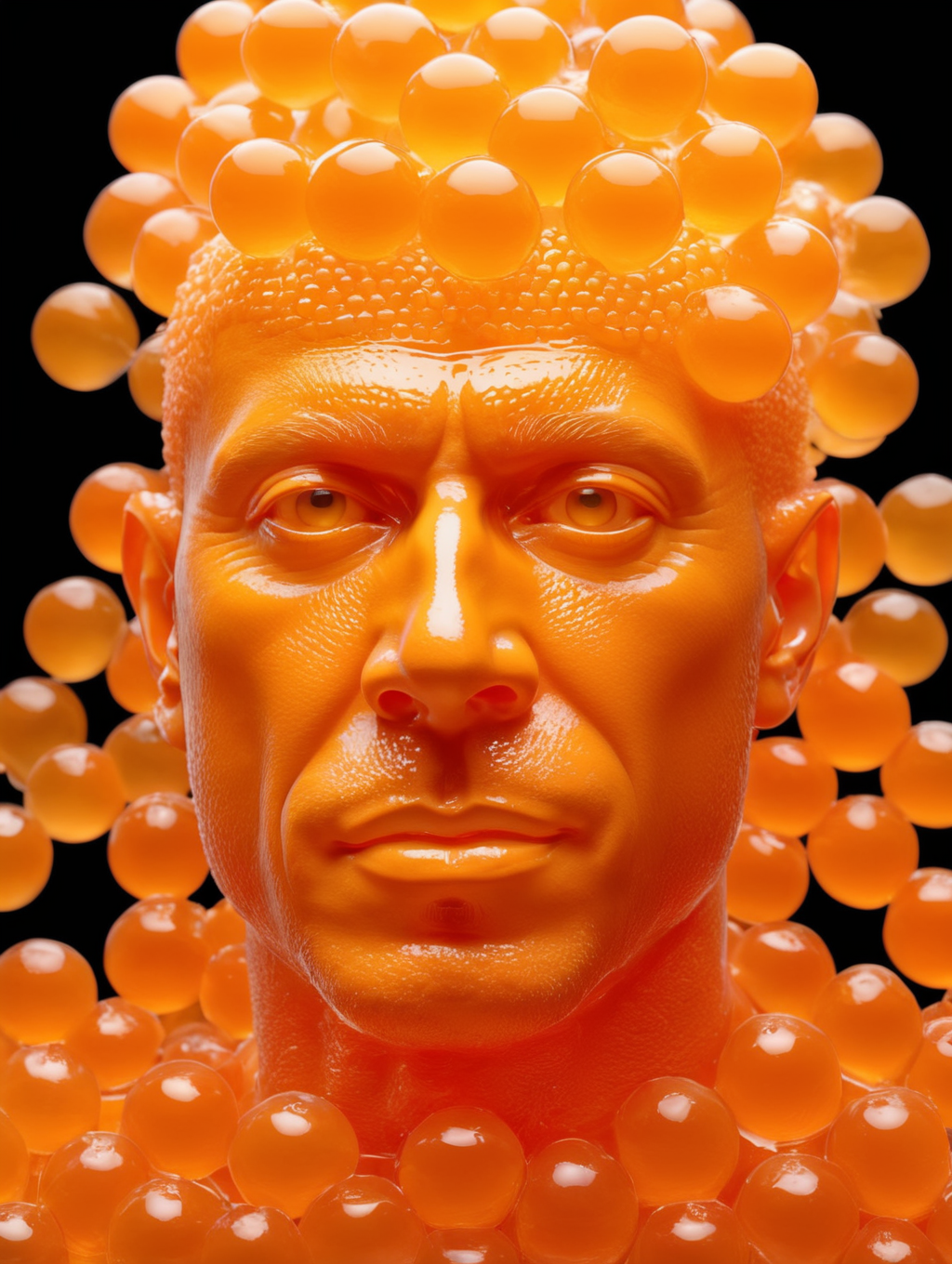Premium Free ai Images | portrait of translucent orange man made from ...