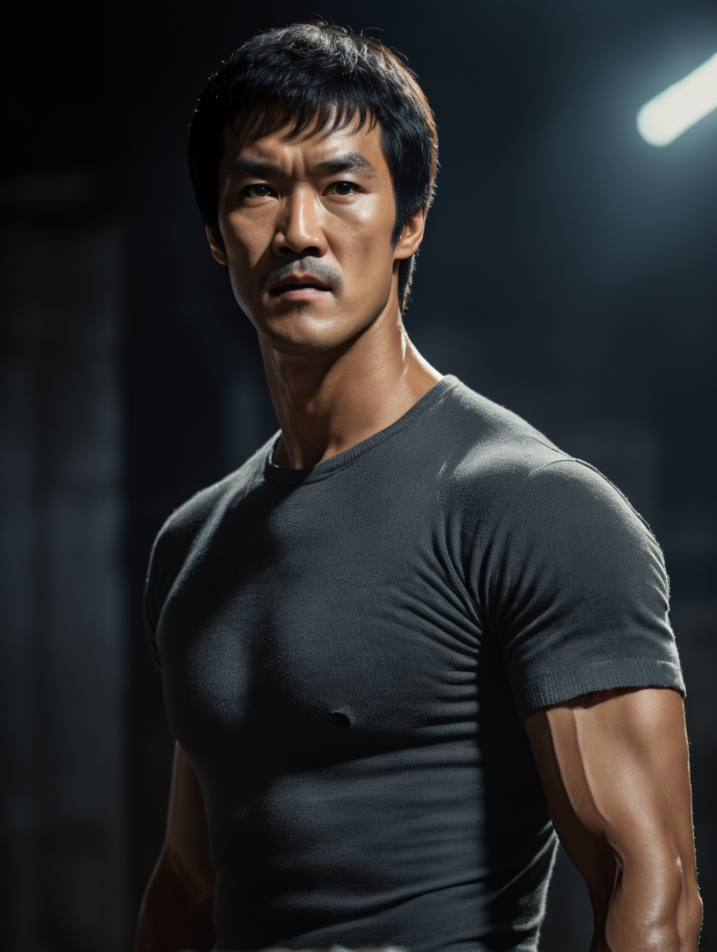 Premium Free ai Images | bruce lee standing looking at camera