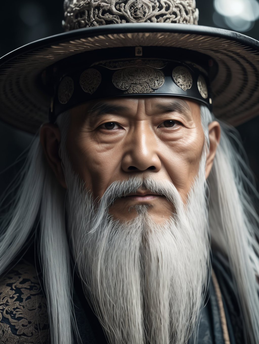 Premium Free ai Images | wise old japanese man from tokyo with long ...