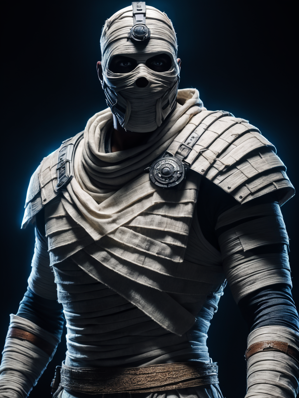 Premium Free ai Images | photograph of mummy costume covered in ...