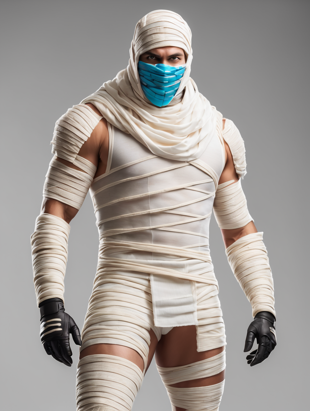 Premium Free ai Images | photograph of mummy costume covered in ...