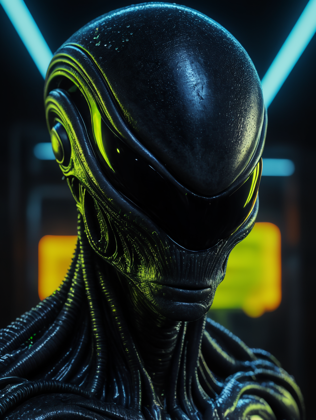 Premium Free ai Images | alien made of black alien liquid translucent ...