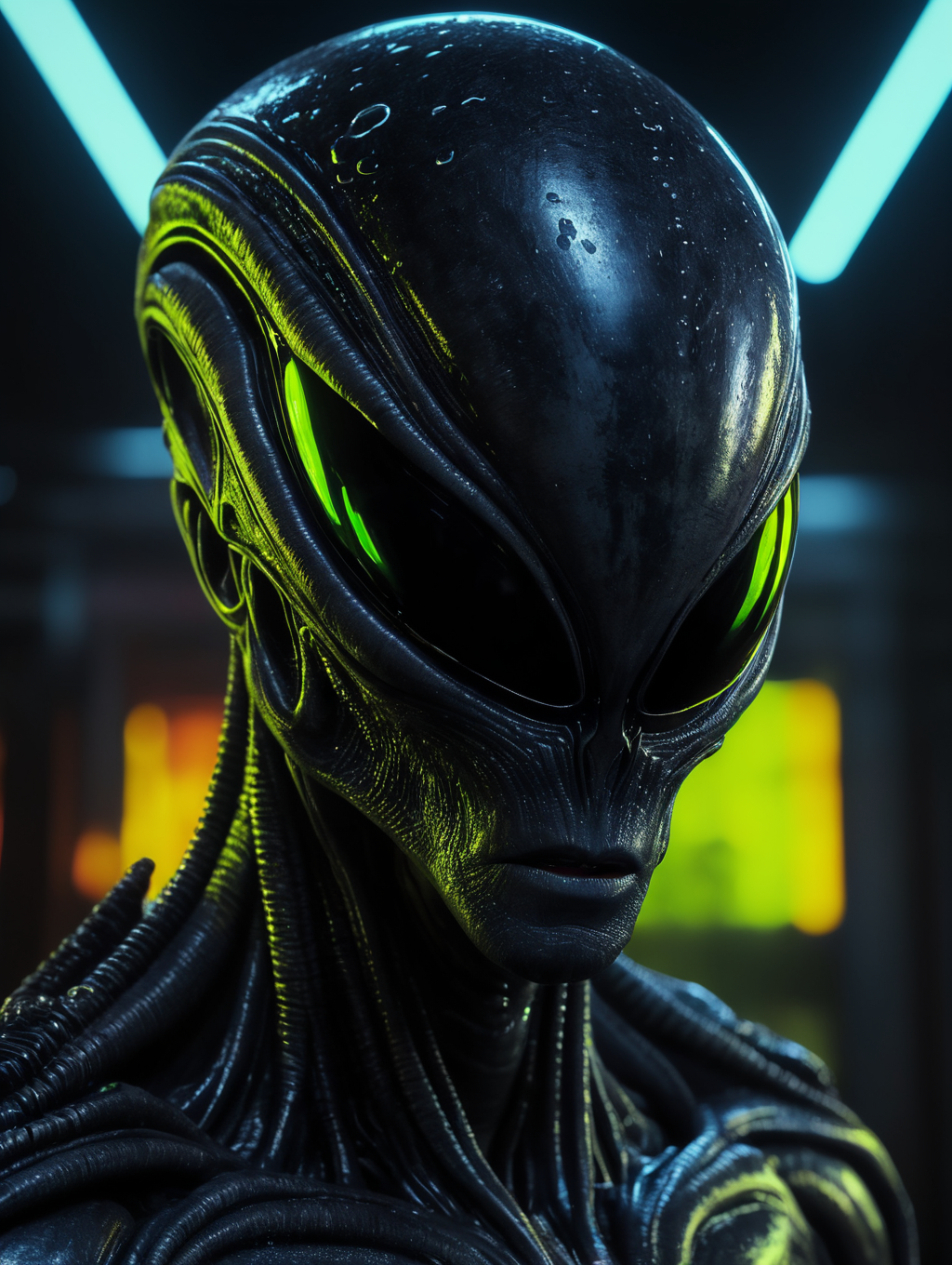 Premium Free ai Images | alien made of black alien liquid translucent ...