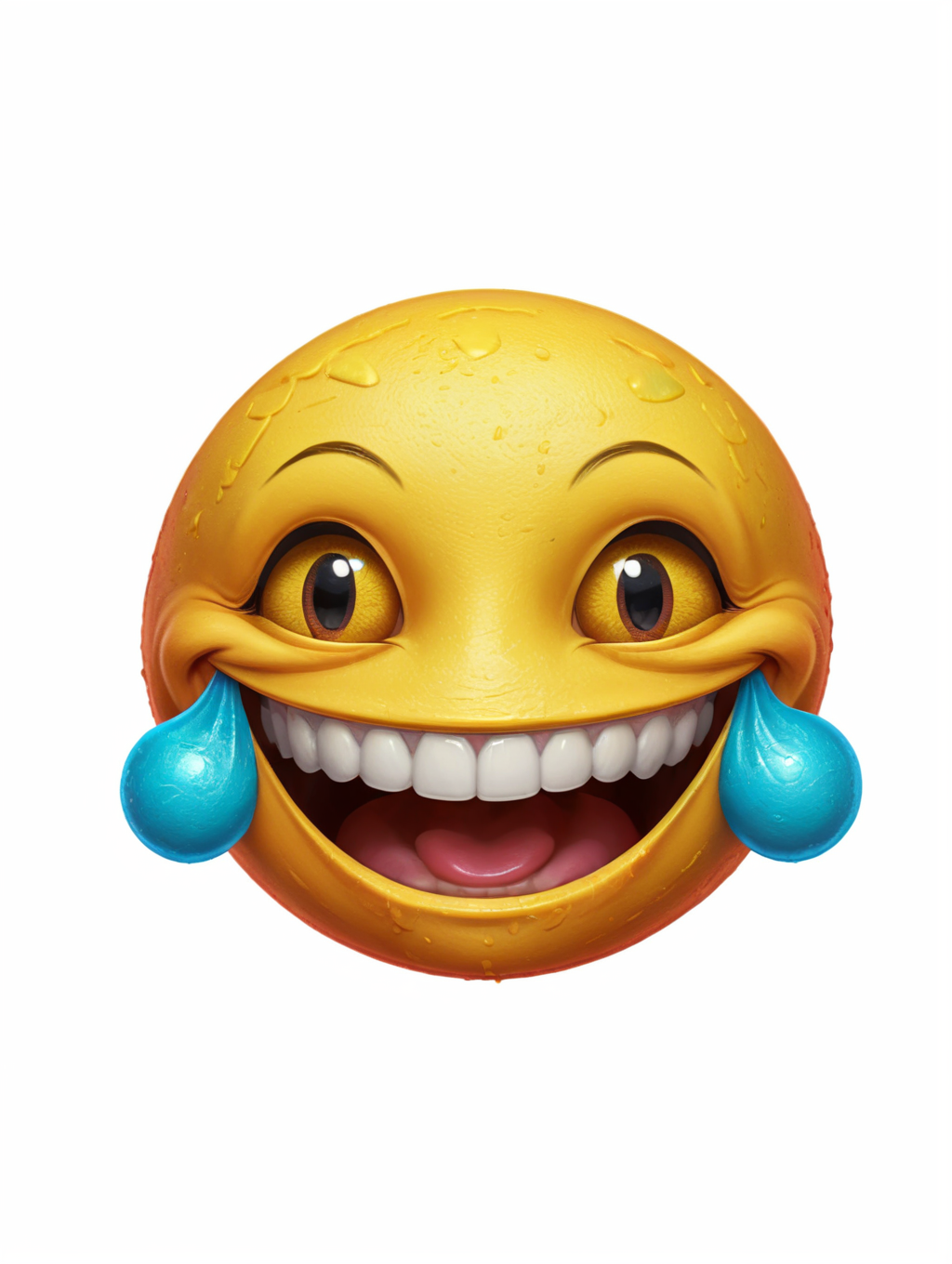 Premium Free ai Images | extreme happiness laughter emoji as human