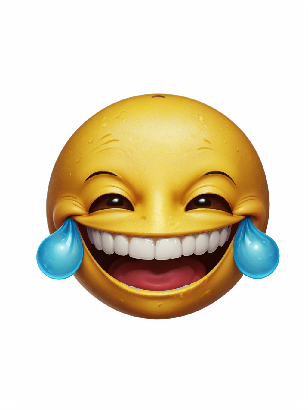 Premium Free ai Images | extreme happiness laughter emoji as human
