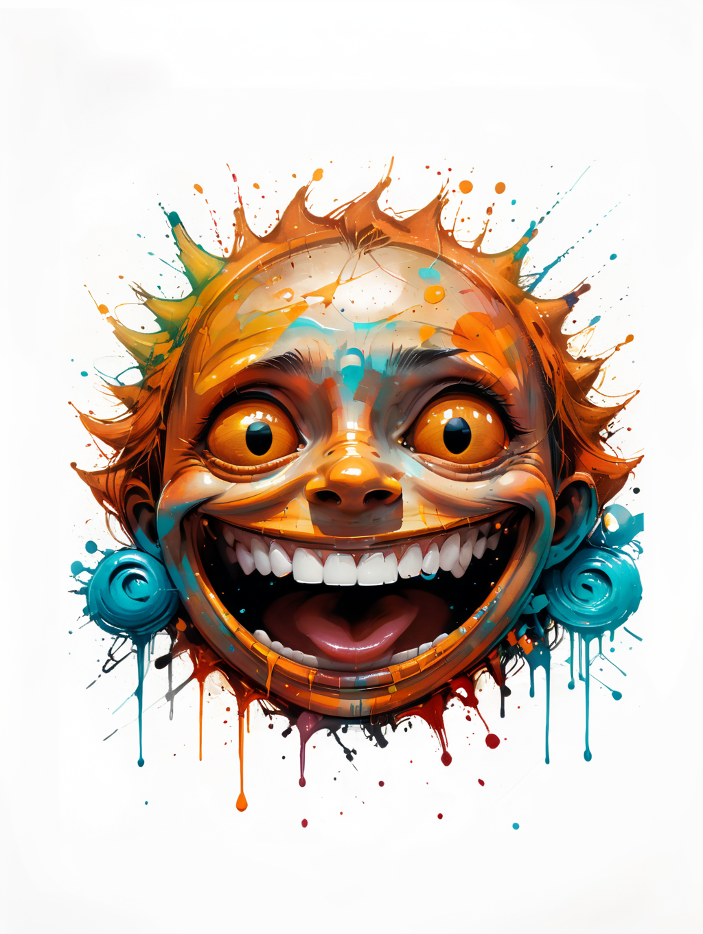 Premium Free ai Images | extreme happiness laughter emoji as human