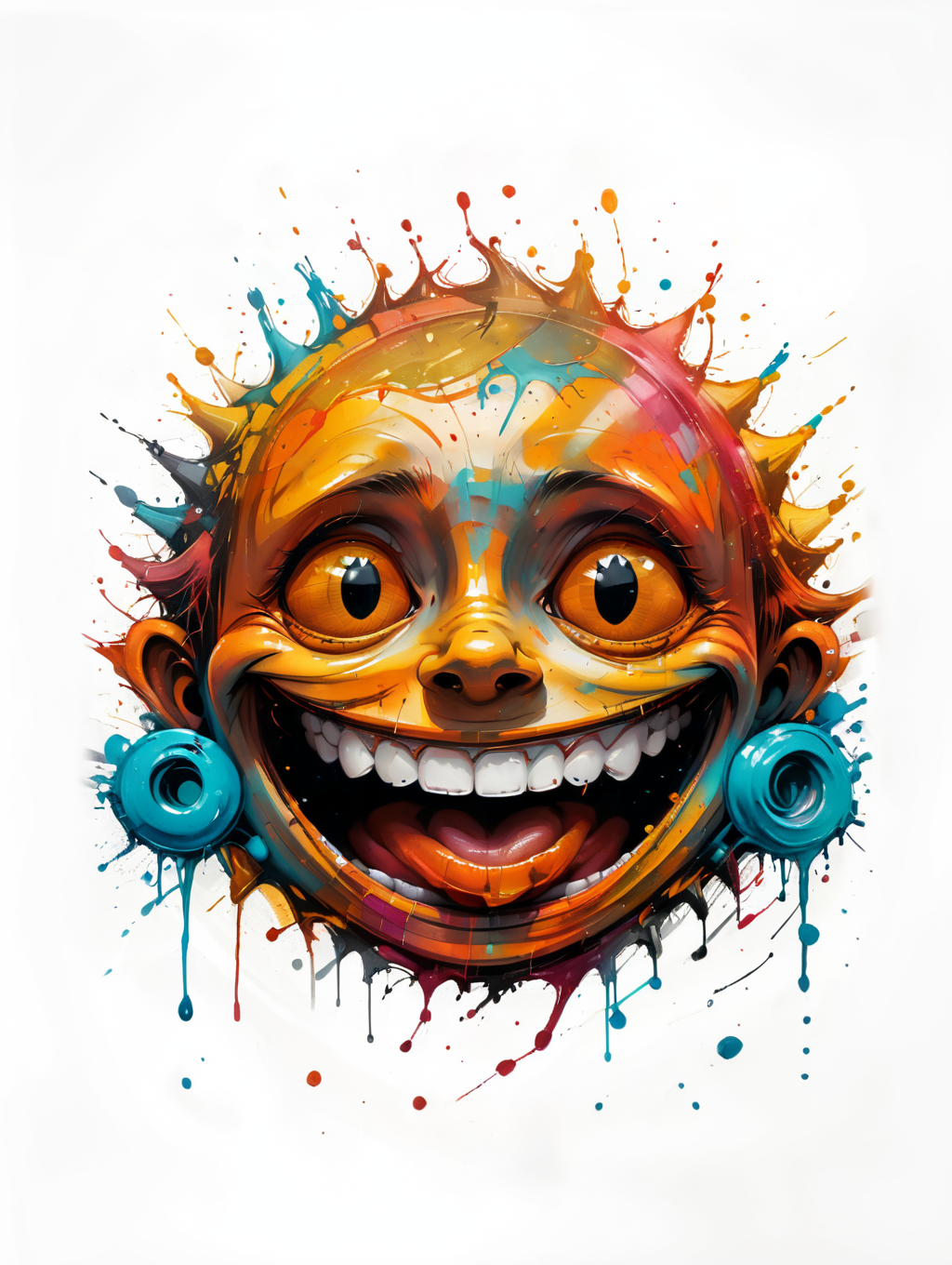 Premium Free ai Images | extreme happiness laughter emoji as human