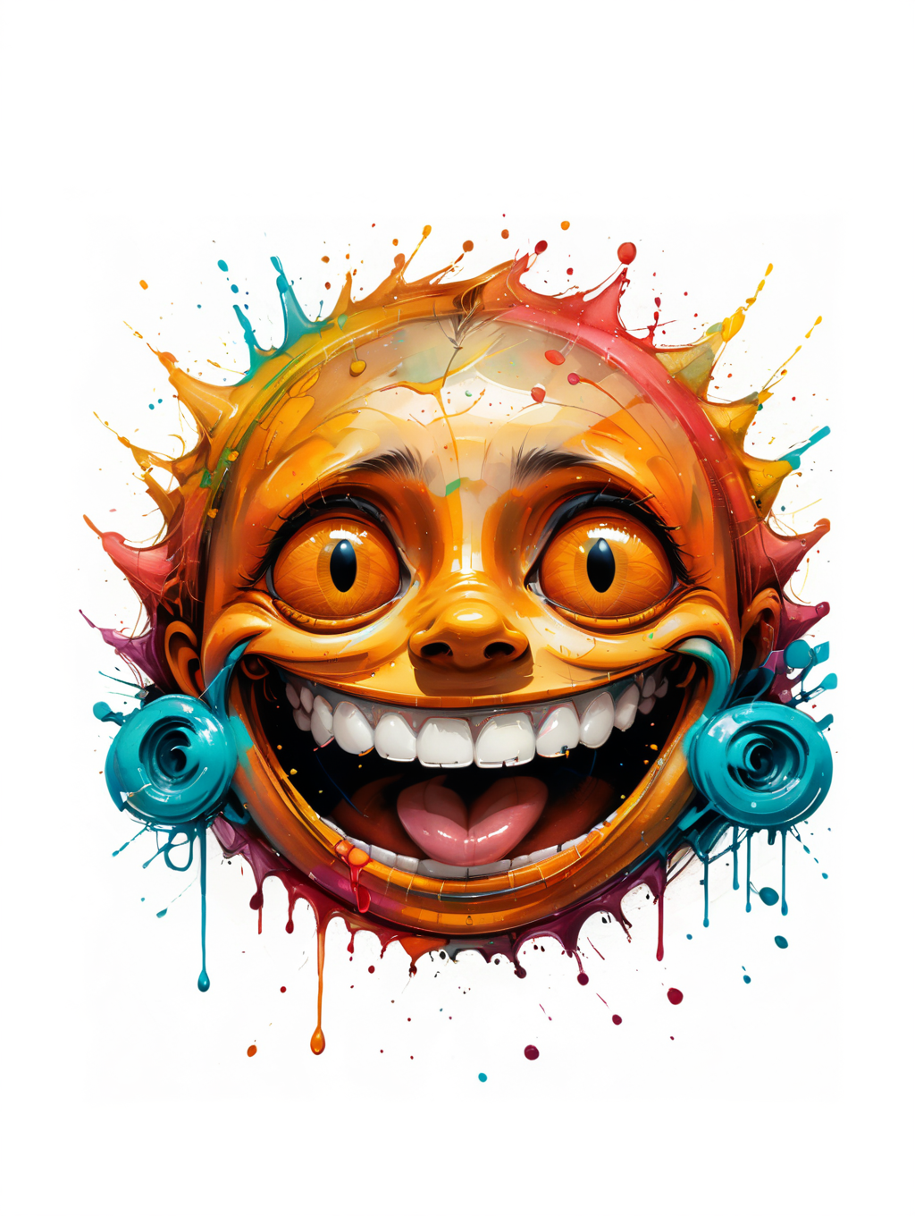 Premium Free ai Images | extreme happiness laughter emoji as human