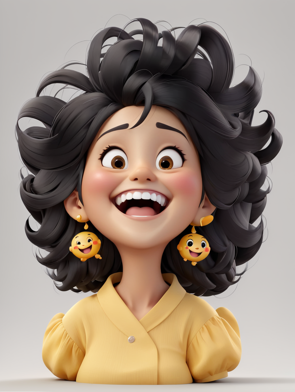 Premium Free ai Images | extreme happiness laughter emoji as human ...