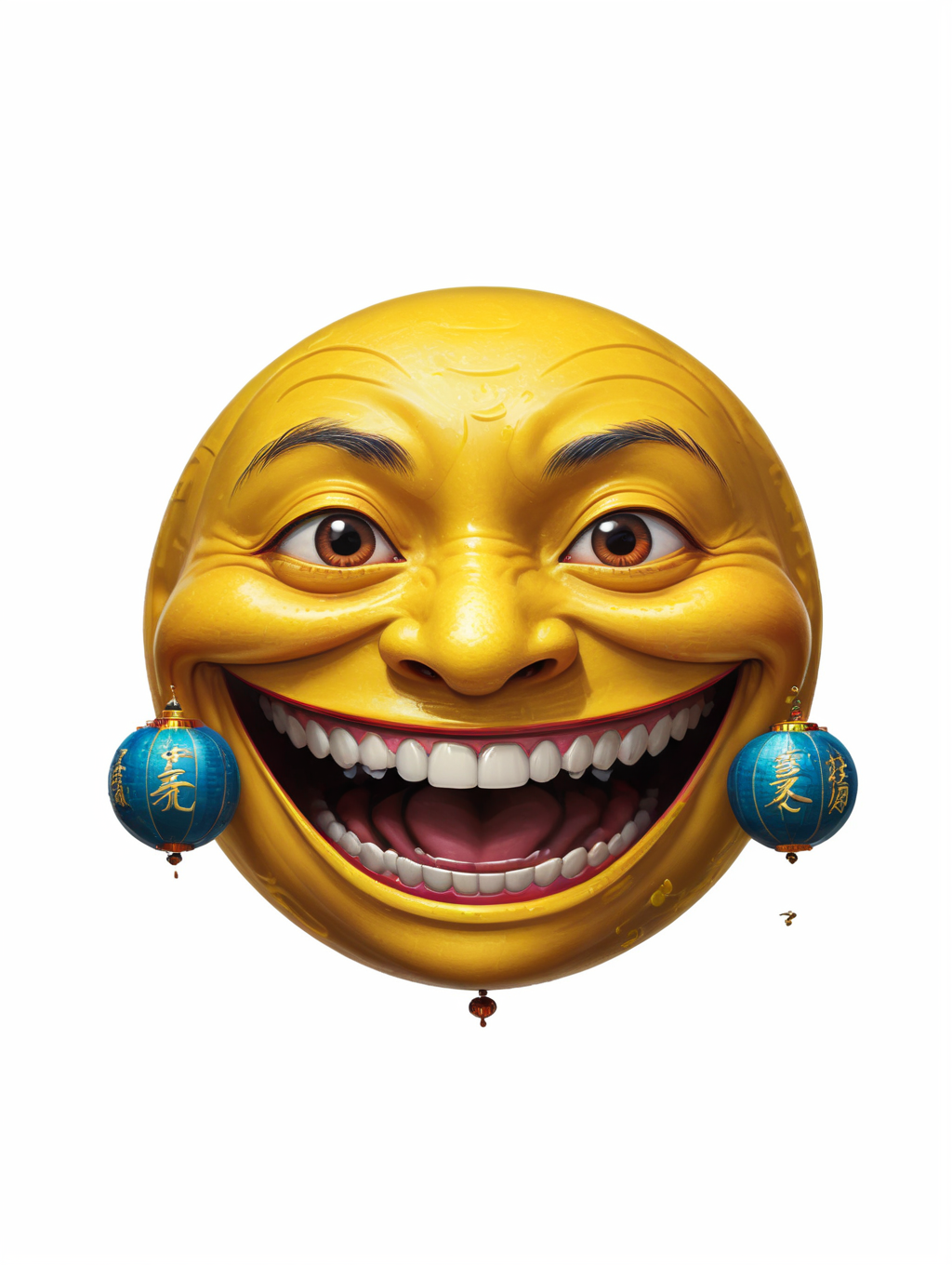 Premium Free ai Images | extreme happiness chinese laughter emoji as human