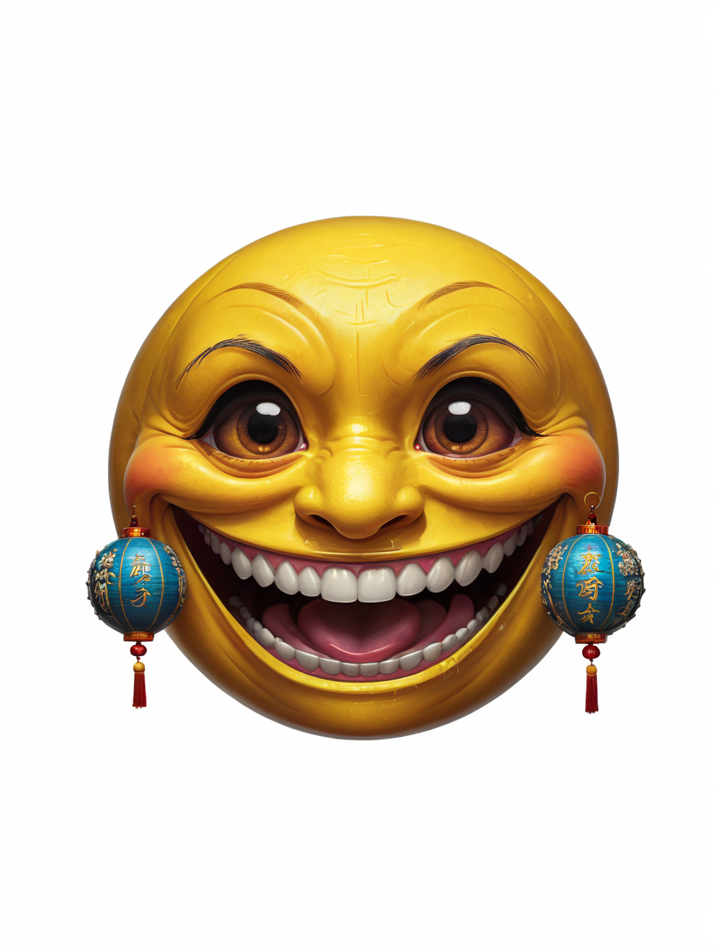 Premium Free ai Images | extreme happiness chinese laughter emoji as human