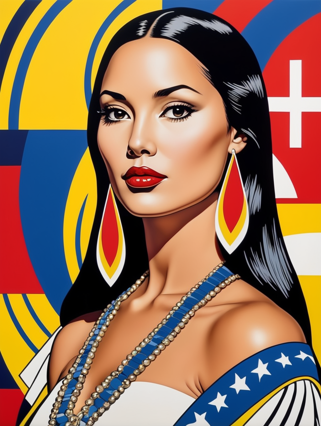 Premium Free ai Images | pocahontas painting pop art usa style of roy ...