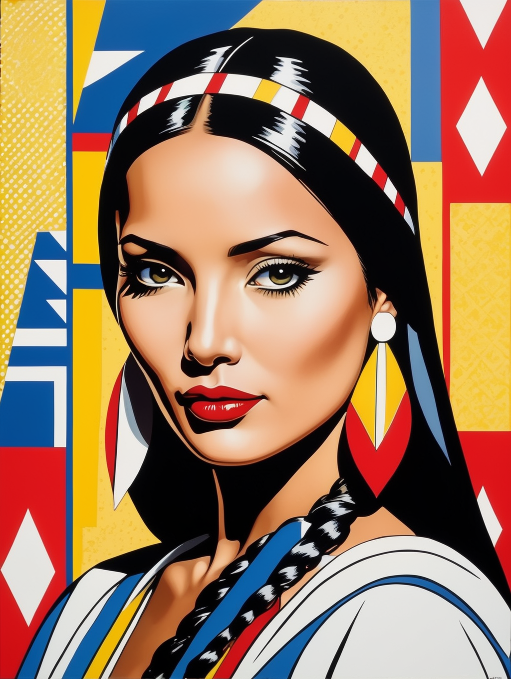 Premium Free ai Images | pocahontas painting pop art usa style of roy ...