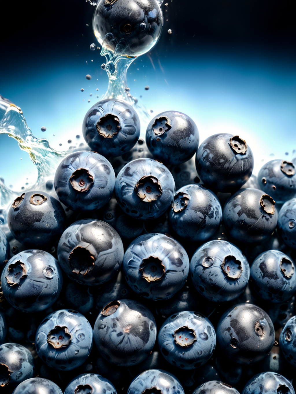 Premium Free ai Images | only blueberries everywhere floating mixed ...
