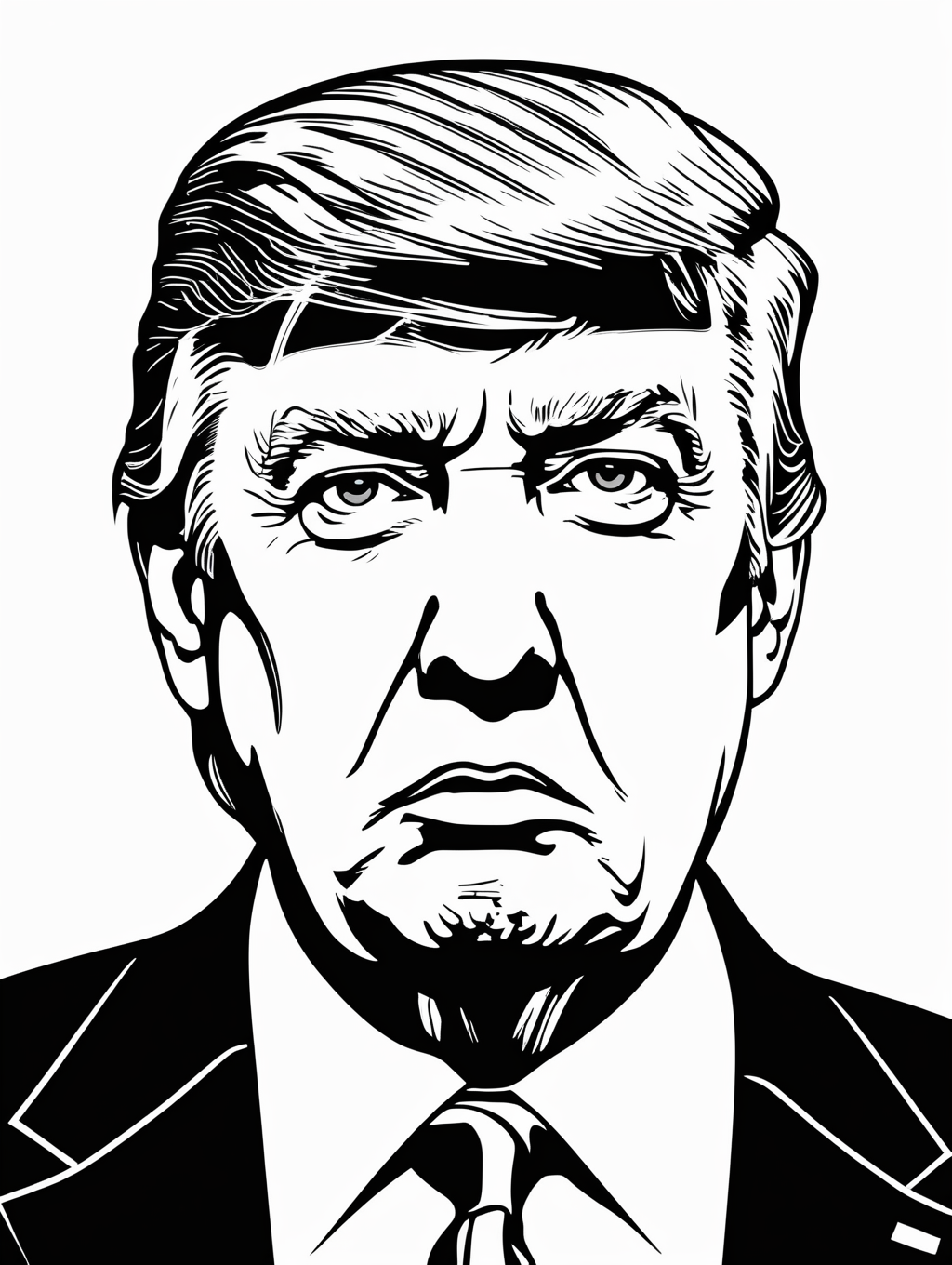 Premium Free ai Images | donald trump in the style of simple line art ...