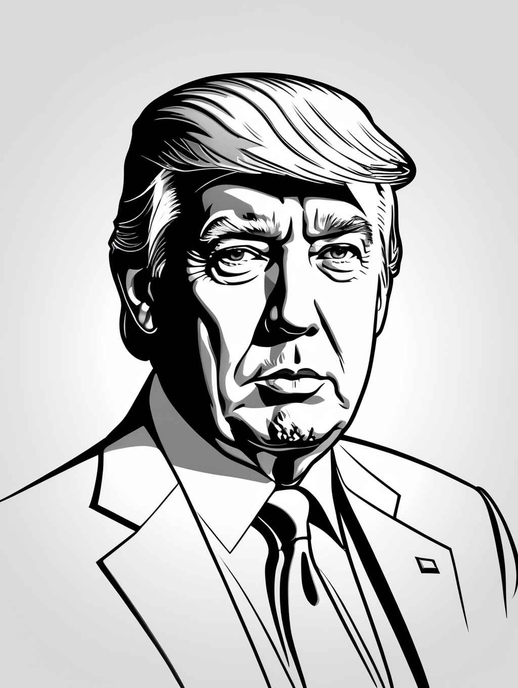 Premium Free ai Images | donald trump in the style of simple line art ...