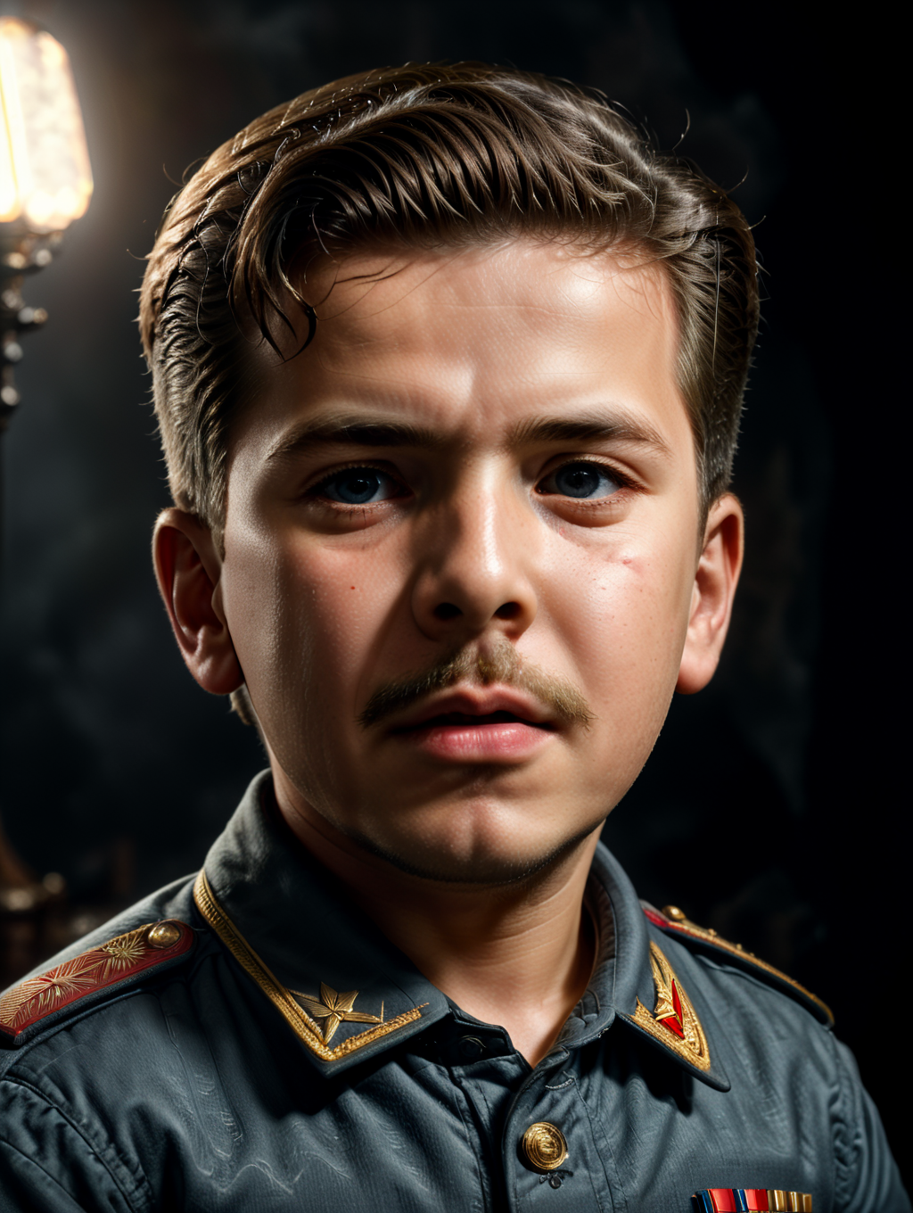 Premium Free ai Images | portrait of joseph stalin as kid month old ...