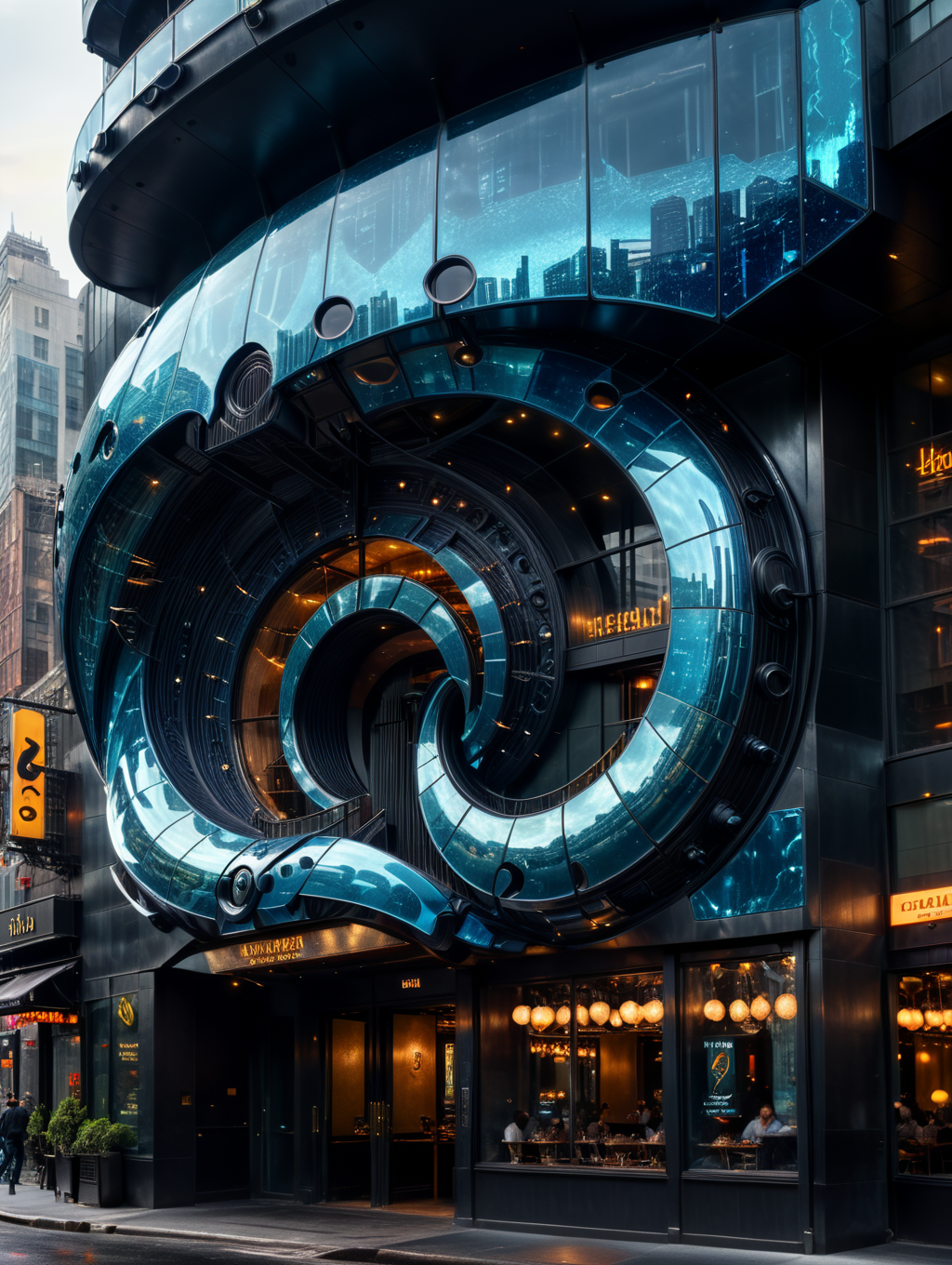 Premium Free ai Images | futuristic neocosmic architectural facade of ...