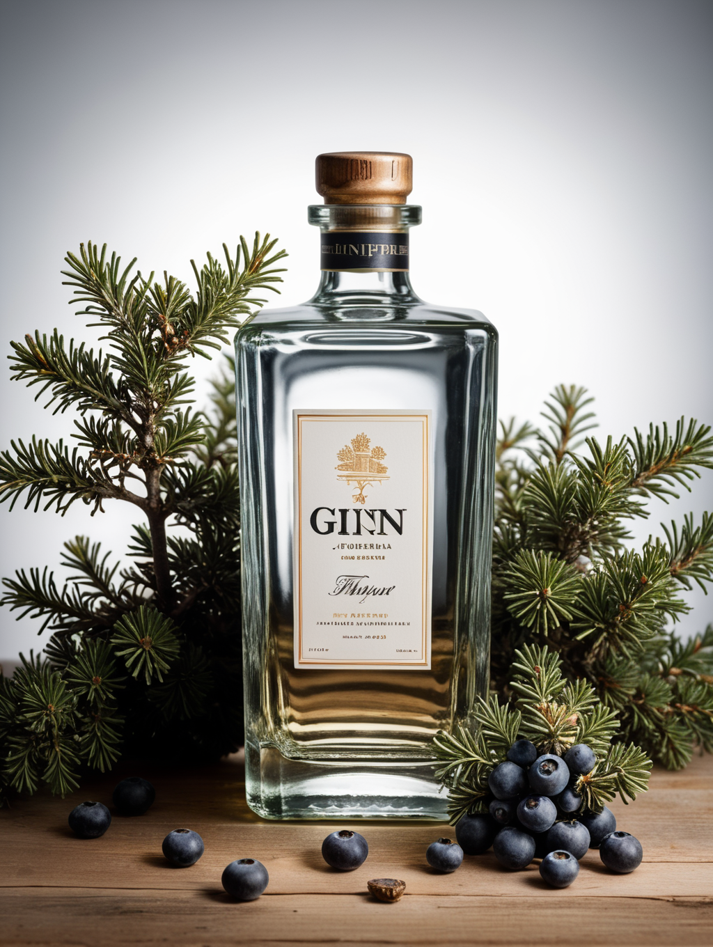 Premium Free ai Images | professional photography of square gin bottle ...
