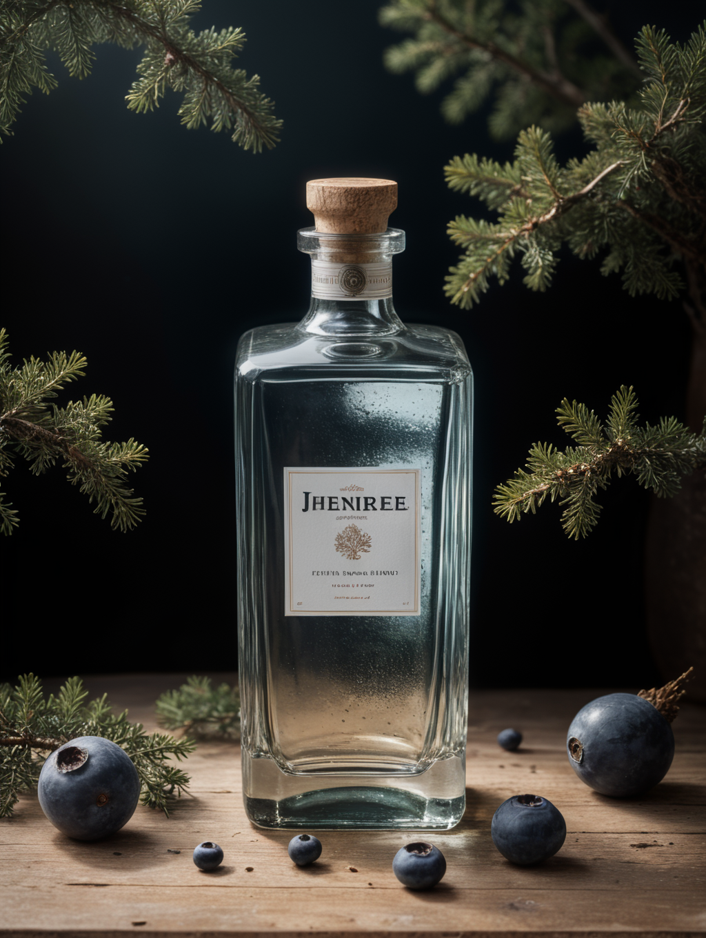 Premium Free ai Images | professional photography of square gin bottle ...