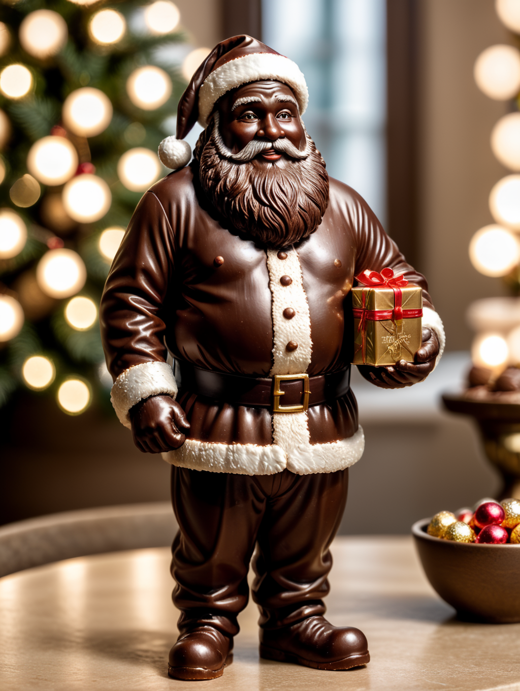 Premium Free ai Images | chocolate santa figure made from milk chocolate
