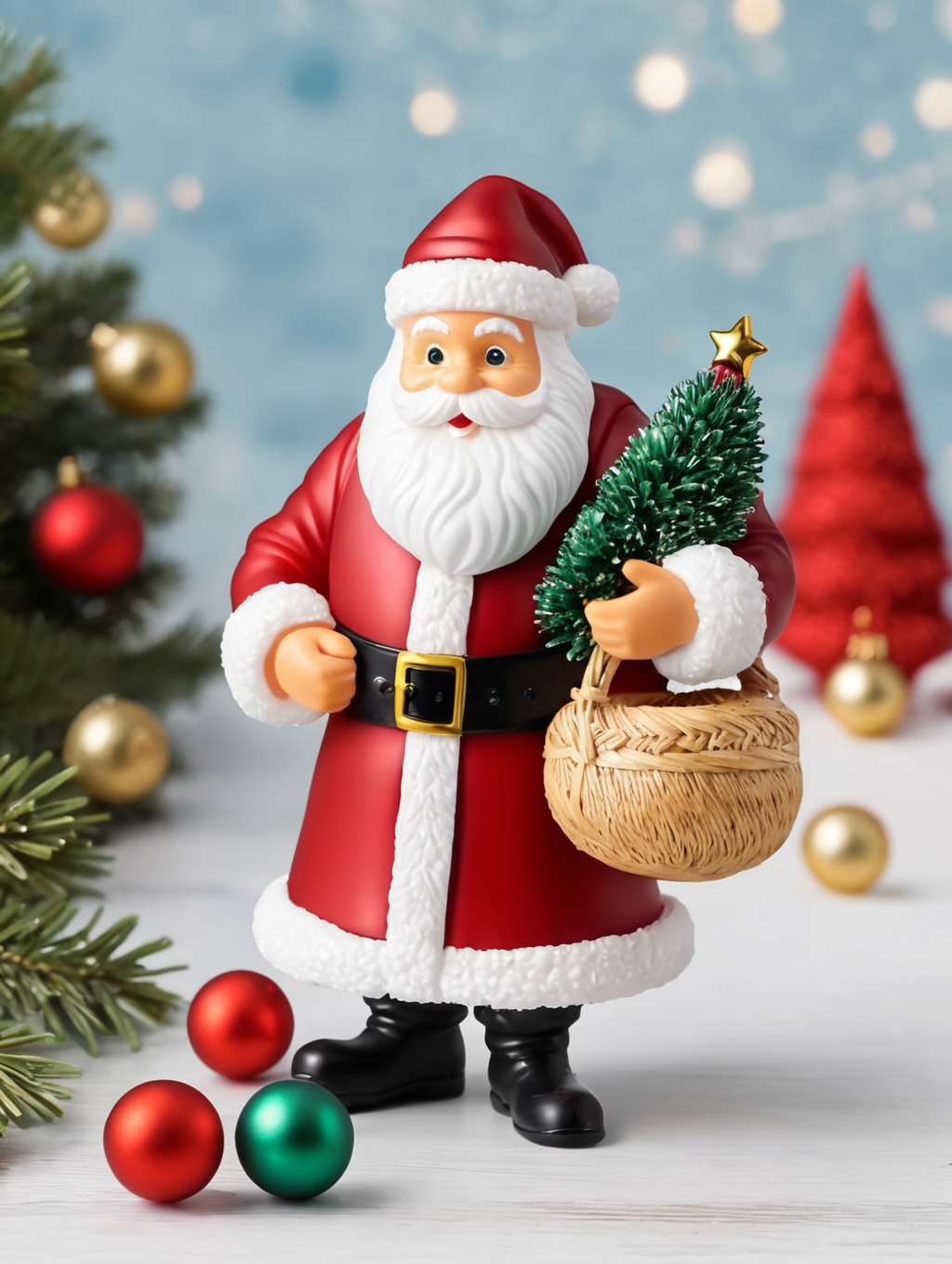 Premium Free ai Images | santa claus small plastic figure christmas toy ...