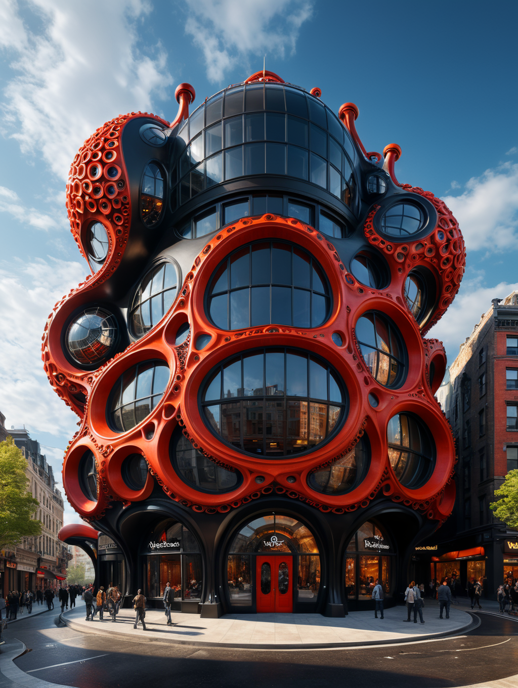 Premium Free ai Images | the craziest bentwood far view lens ...