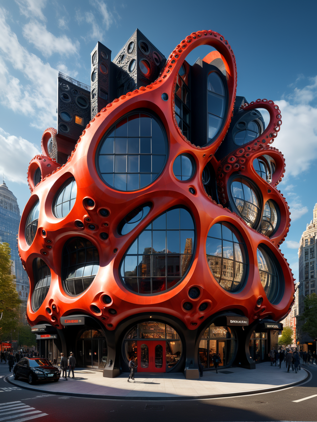 Premium Free ai Images | the craziest bentwood far view lens ...