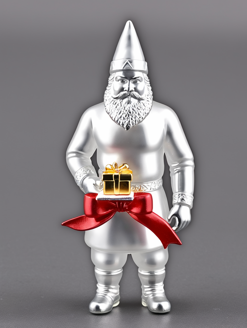 Premium Free ai Images | klan man small glass glass figure holding gift ...