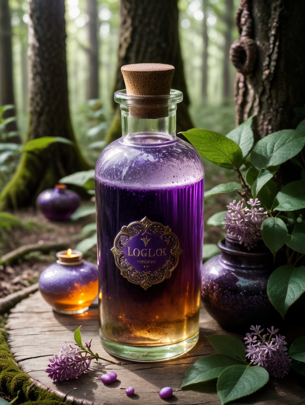 Premium Free ai Images | magic lilac bottle with potion potion that gives health game artifact ...