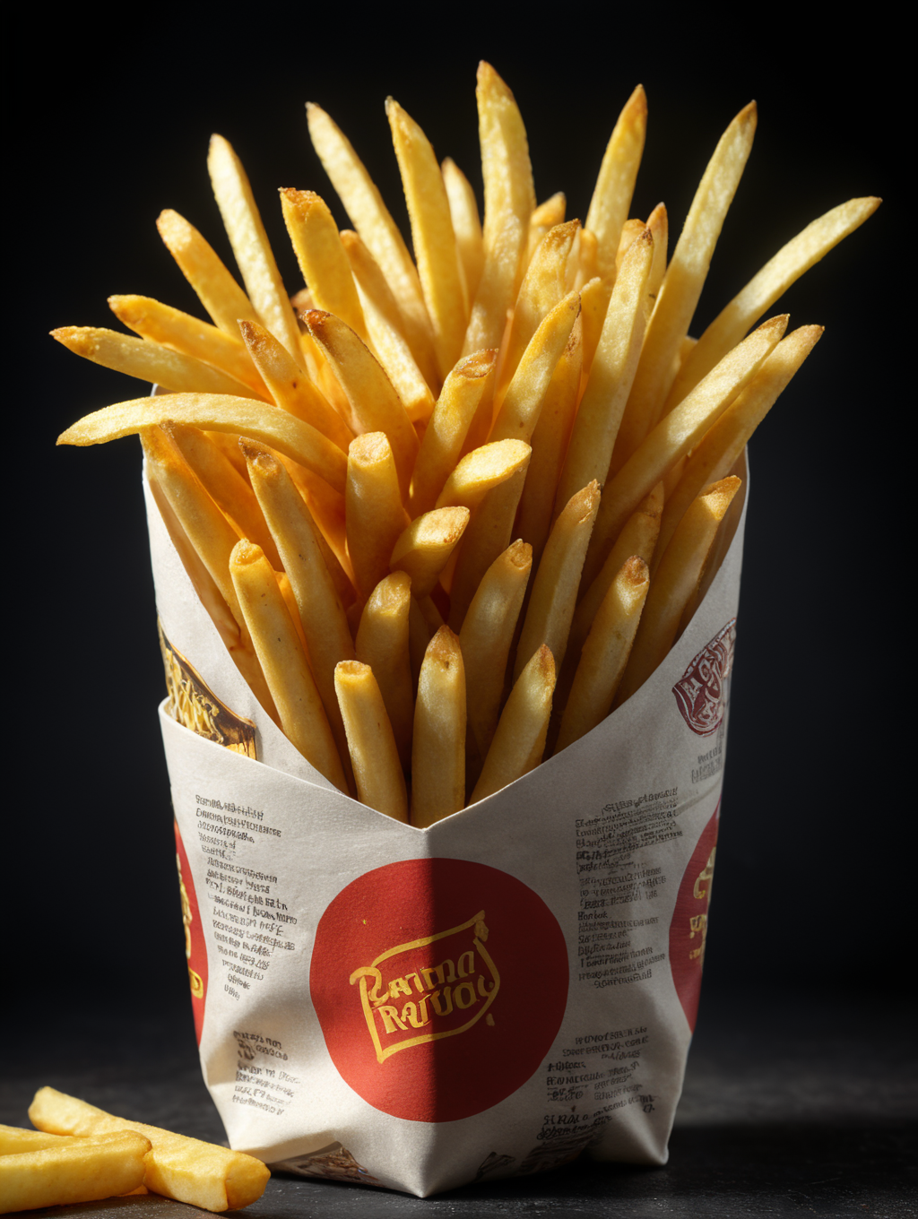 Premium Free ai Images | wrap with french fries side view with white ...