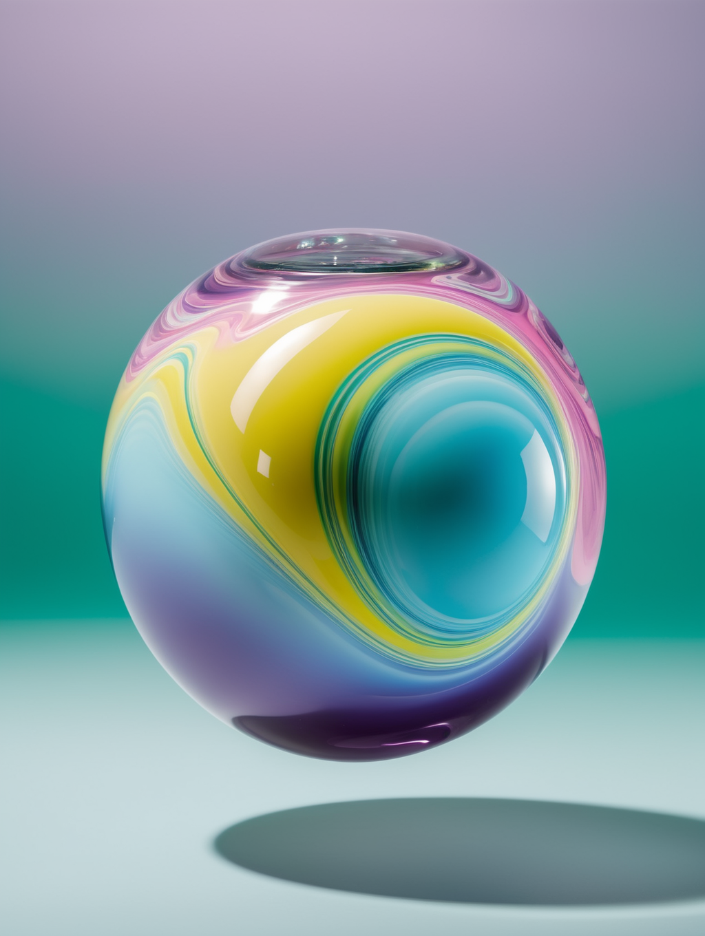 Premium Free ai Images | singular object floating in mid air trippy ...