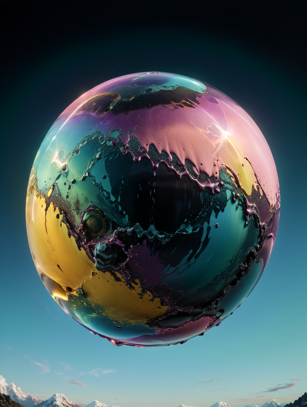 Premium Free ai Images | singular object floating in mid air trippy ...