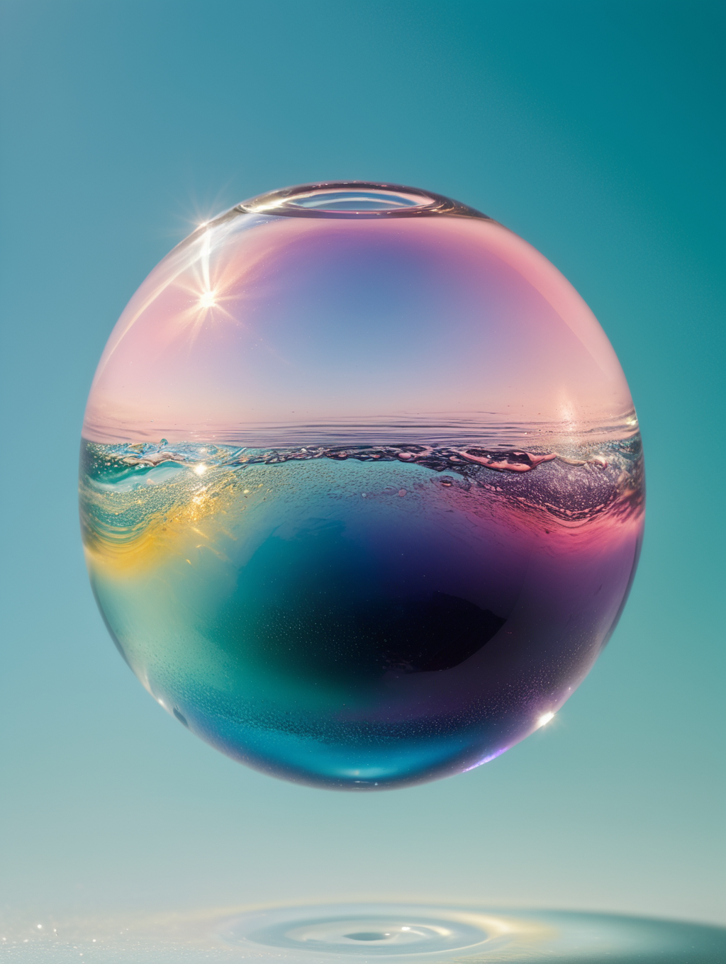 Premium Free ai Images | singular object floating in mid air trippy ...