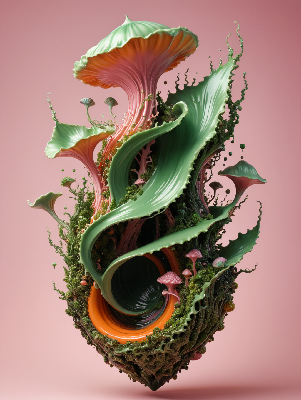 Premium Free ai Images | singular object floating in mid air trippy ...