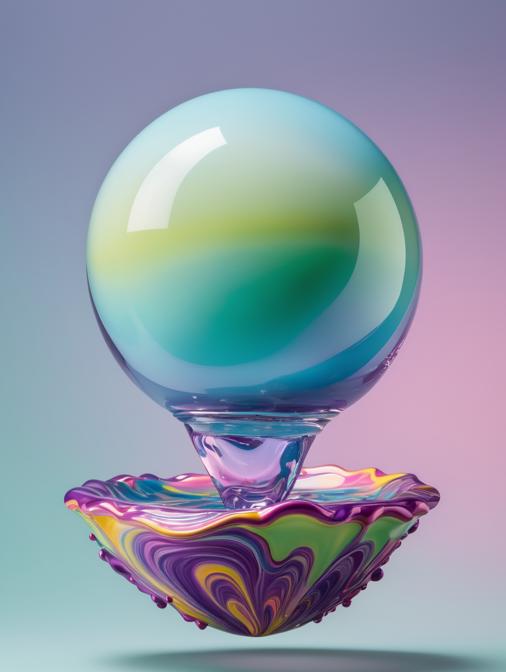 Premium Free ai Images | singular object floating in mid air trippy ...