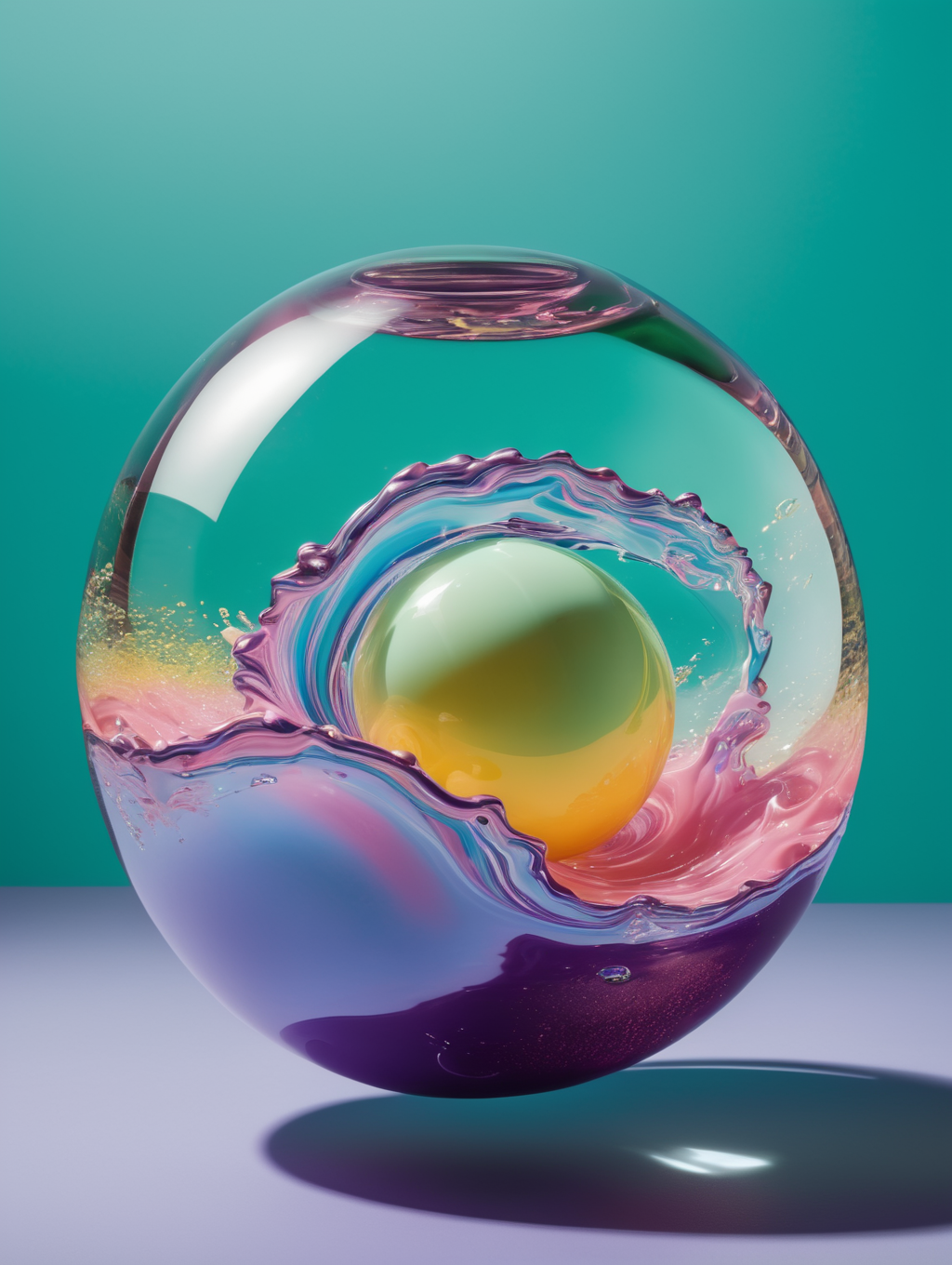 Premium Free ai Images | singular object floating in mid air trippy ...