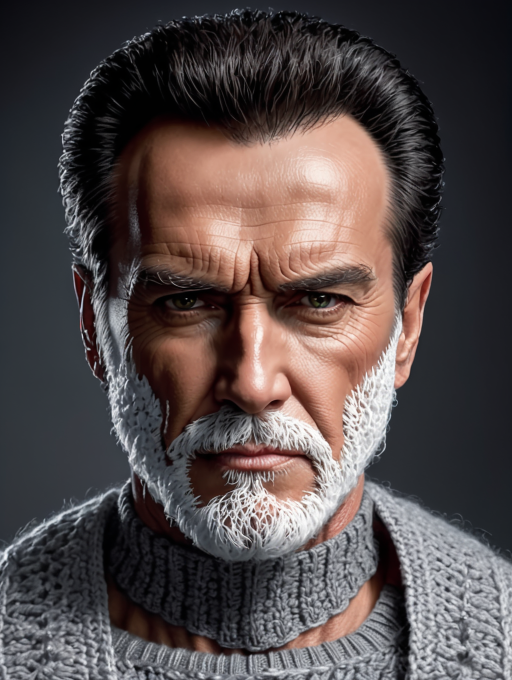 Premium Free ai Images | terminator wearing very hirsute crocheted ...