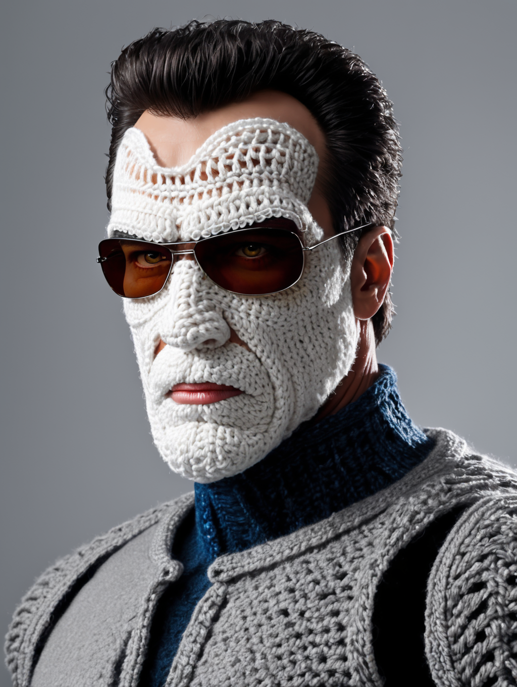 Premium Free ai Images | terminator wearing very hirsute crocheted ...