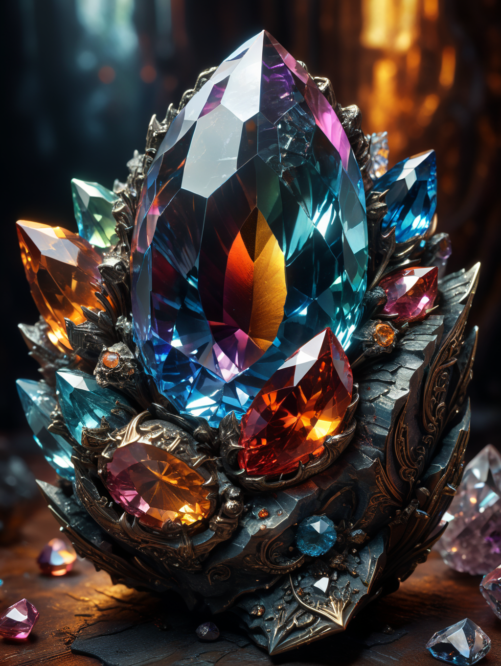 Premium Free ai Images | gem crystal sharp on details vibrance saturation